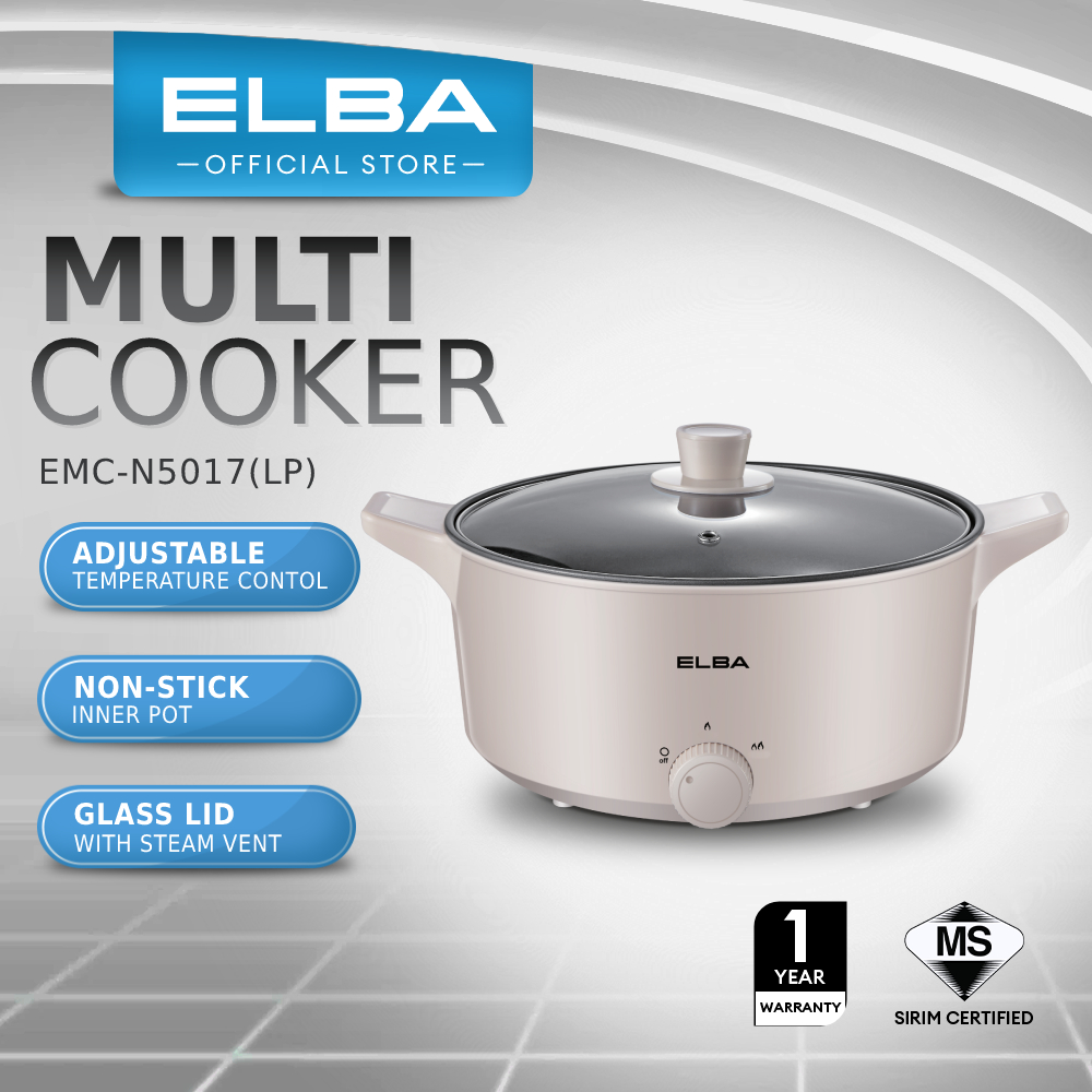 Elba Multi Cooker Stainless Steel Inner Pot - Light Pink (5L) EMC-N5017 ...