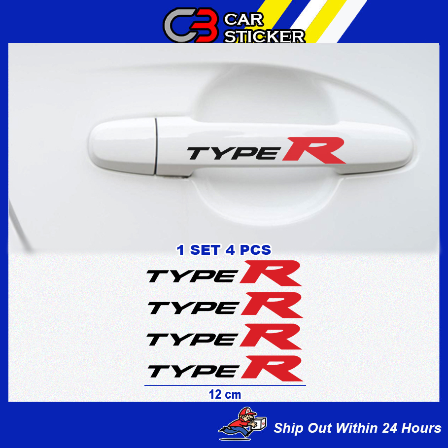 Type R Car Door Handle Sticker 1 set 4 pcs / W301 | Shopee Malaysia