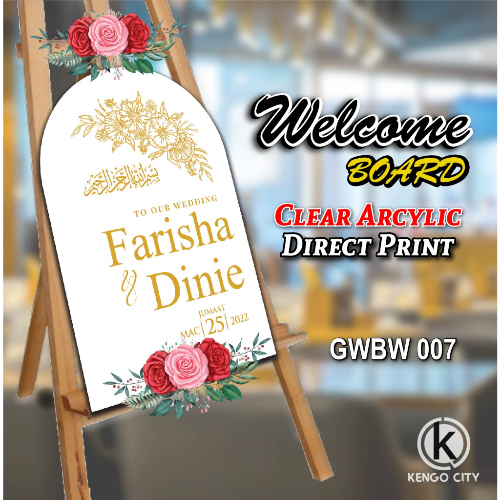 Curve Black Welcome Board Custom Acrylic, Wedding Signage, Welcome ...