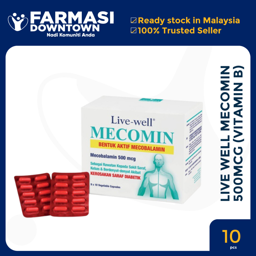 LIVE WELL MECOMIN 500MCG 10'S/STRIP (VITAMIN B) | Shopee Malaysia