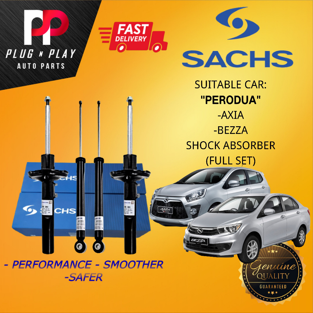 SACHS PERODUA AXIA BEZZA SHOCK ABSORBER (FULL SET) FRONT OR REAR (DEPAN ...