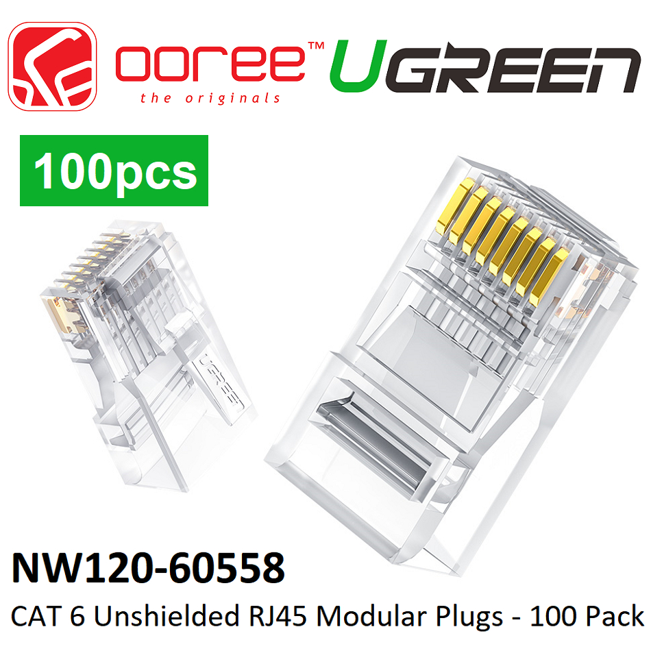 UGREEN NW120 CAT6 UNSHIELDED RJ45 NETWORK CONNECTOR PLUG FOR UTP CAT 6 ...