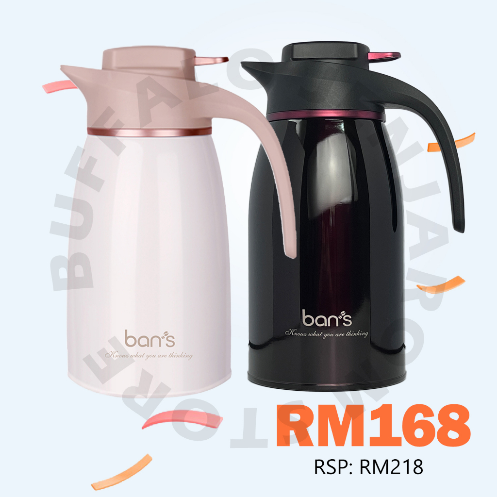 Ban's 2L Coffee Flask Double Layer Insulated Vacuum Stainless Steel ...
