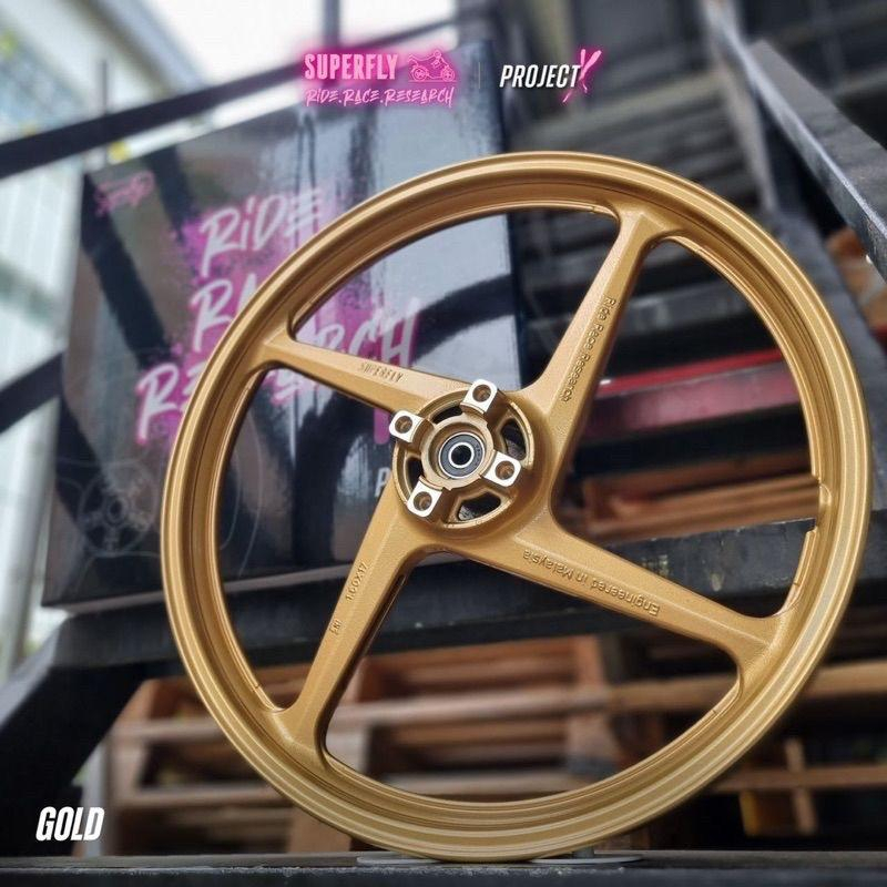 SUPERFLY PROJECT-X 4 BATANG LC135 LC Y15 Y16 Y15ZR RS150 SPORT RIM GOLD / MATT BLACK / CHAMELEON ...