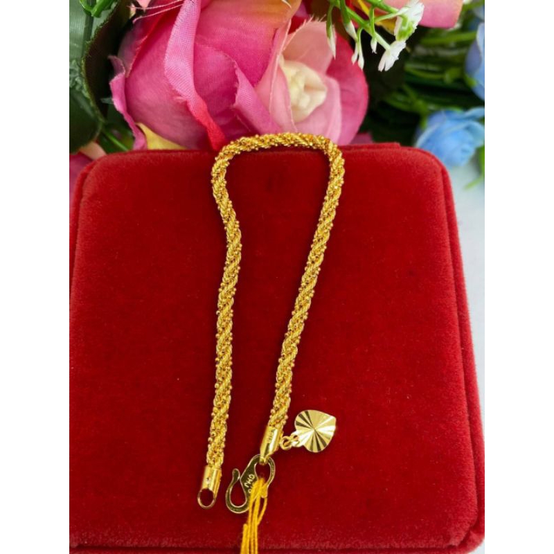 rantai tangan ekor kucing emas 916 tulen | Shopee Malaysia