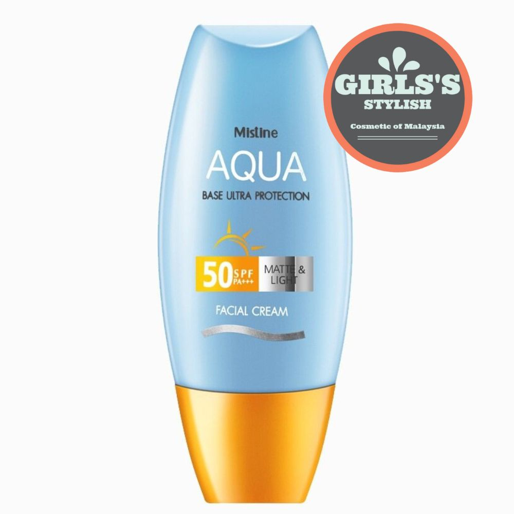 Mistine (For Face) Aqua Base Mattel & Light Sunscreen Facial Cream SPF ...
