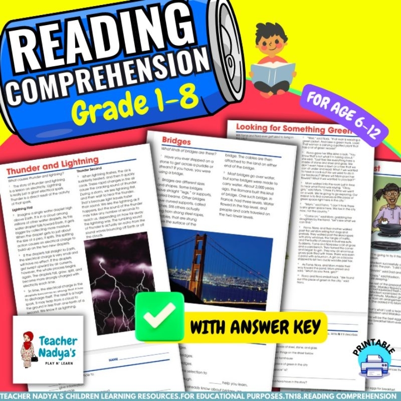 [ Printable / PDF ] Reading Comprehension For Primary Year 1-6 | TN18 ...