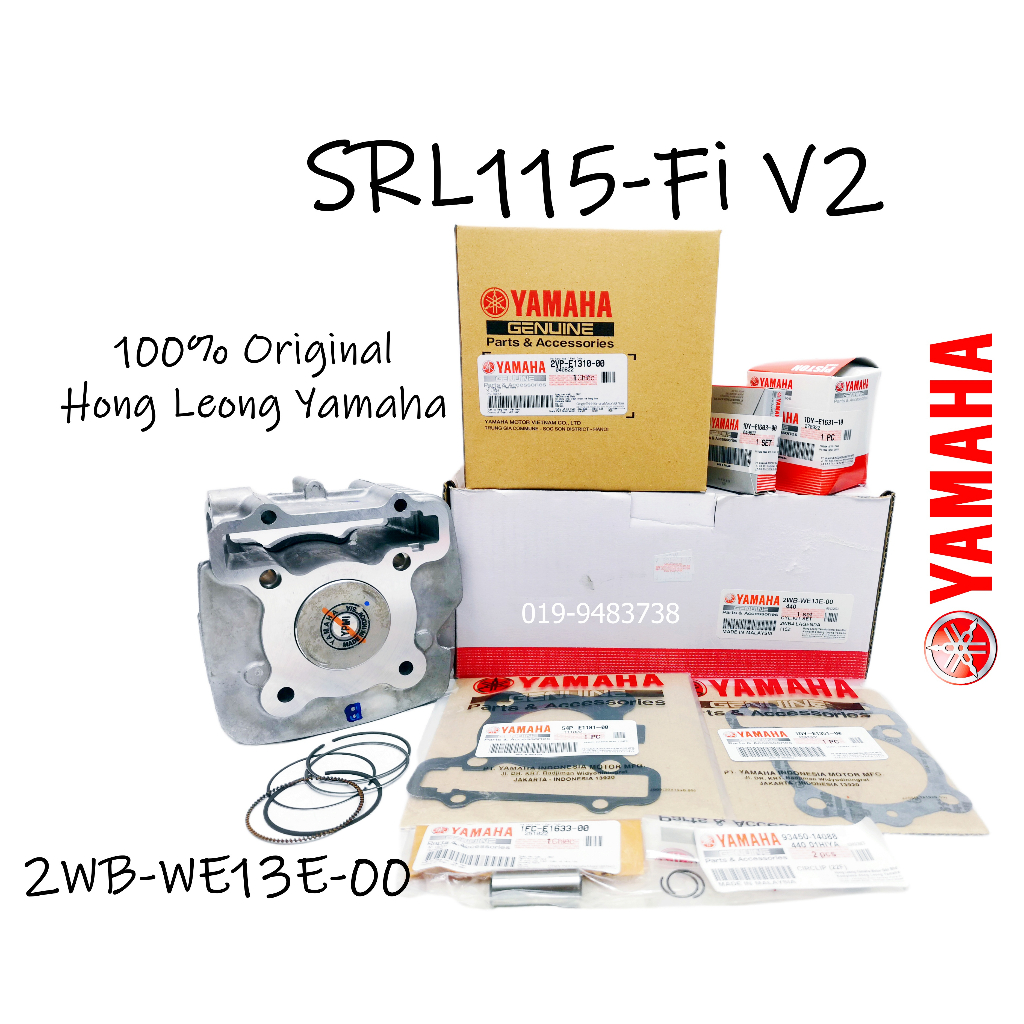 100% Original HLY Hong Leong Yamaha 2WB WE13E Block Assy SRL115-Fi V2 ...