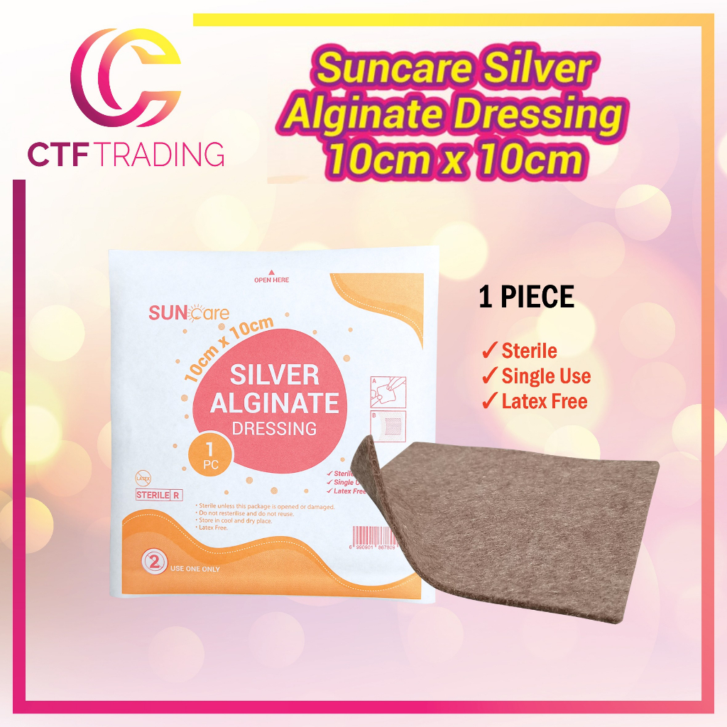 Suncare Silver Alginate Dressing - Size:10cm x 10cm ( 1 Pc ) Alginate ...