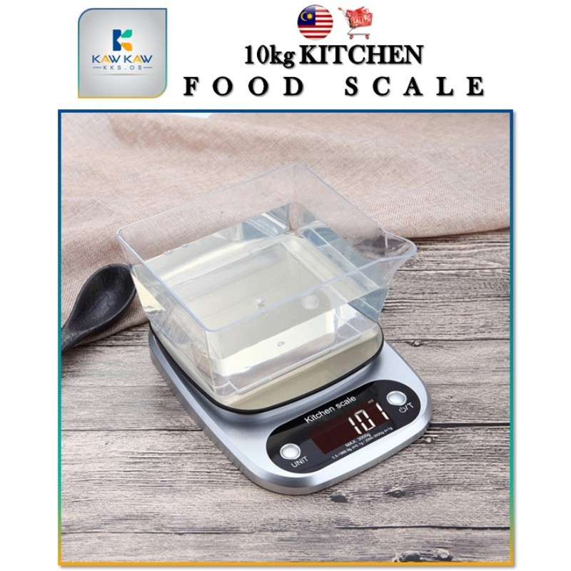 𝐊𝐊𝐒 𝟏𝟎𝐊𝐠 𝐊𝐢𝐭𝐜𝐡𝐞𝐧 𝐅𝐨𝐨𝐝 𝐒𝐜𝐚𝐥𝐞 🚚 Stainless Steel Platform With LCD Screen ...