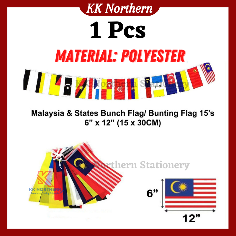 Flag Malaysia Bendera Kecil Gantung Negeri Jalur Gemilang Negeri Tali ...