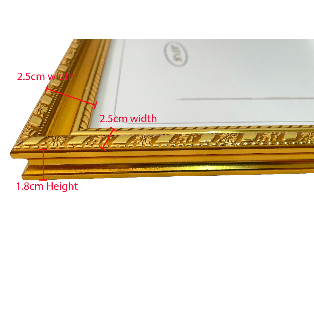 Photo Frame Size 4R / 5R / 6R / 8R / A4 / 11R / A3 - Gold Color(1pc) | Shopee Malaysia