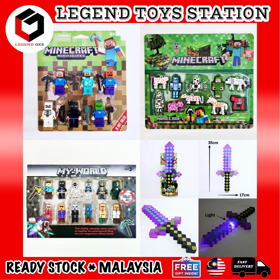 MY WORLD MINECRAFT ACTION FIGURE ACCESSORIES TOY KIDS PLAY SET | Shopee ...