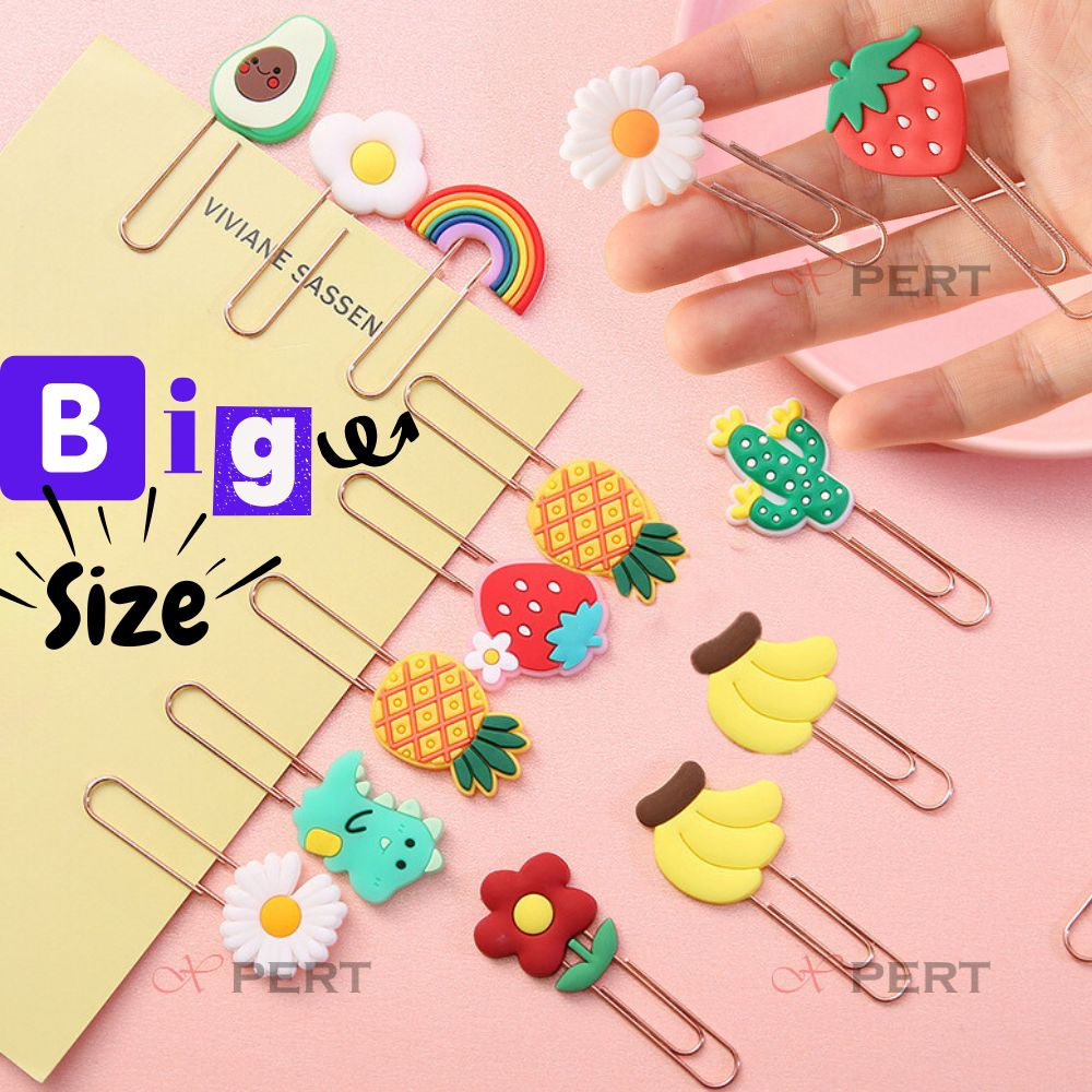 Cute Cartoon BIG JUMBO Size 6cm Paper Clip Dino Strawberry Kawaii ...