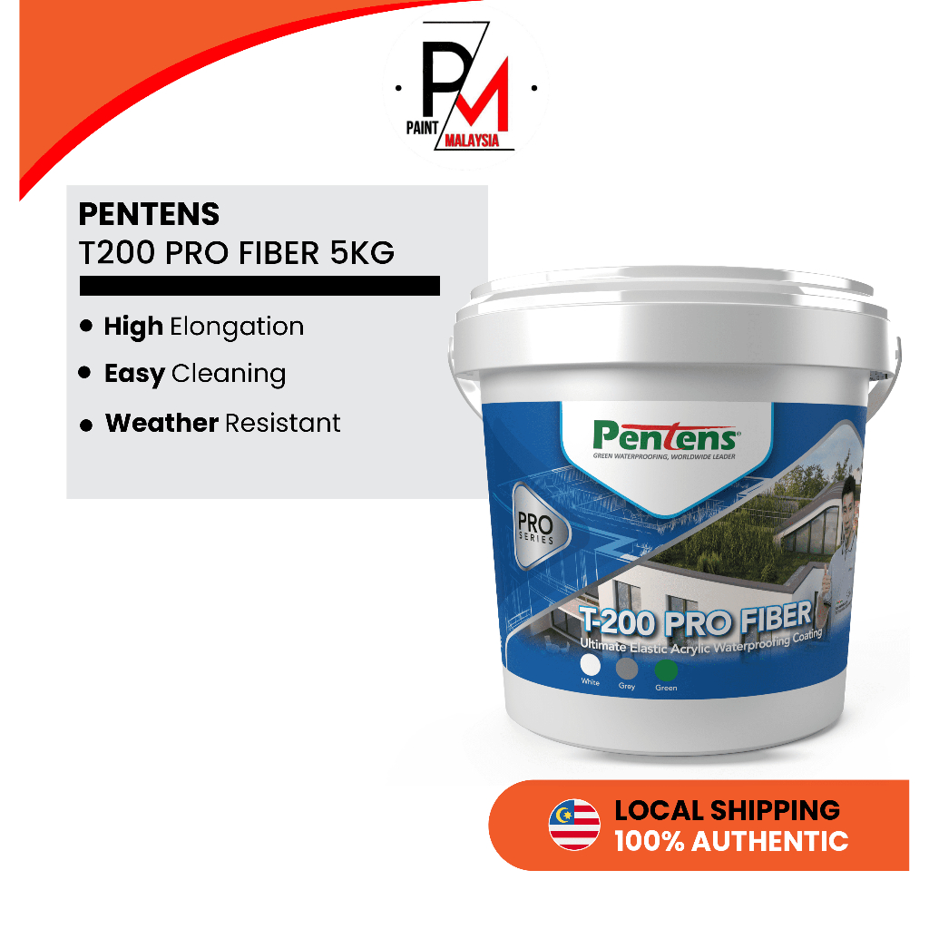 PENTENS T200 Pro Fiber 5KG Ultimate Elastic Acrylic Waterproofing ...