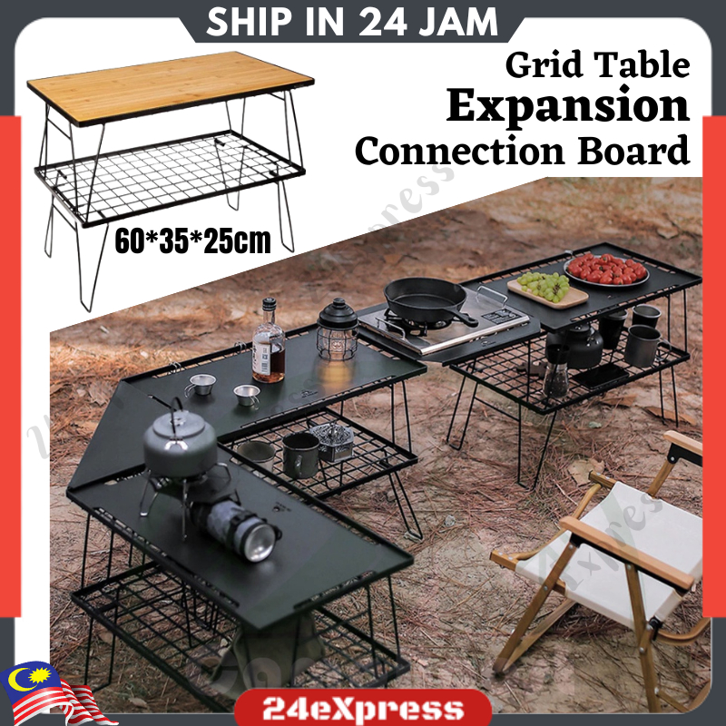 Foldable Camping Table Meja Lipat Banquet Table Portable Iron Steel ...