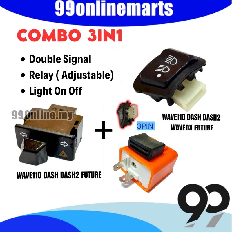 Double Signal Switch Hazard High Low On off Relay & Adjustable Honda ...