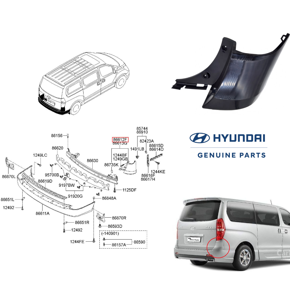 REAR BUMPER CORNER GUARD / TAIL LAMP COVER (GENUINE PARTS) HYUNDAI ...