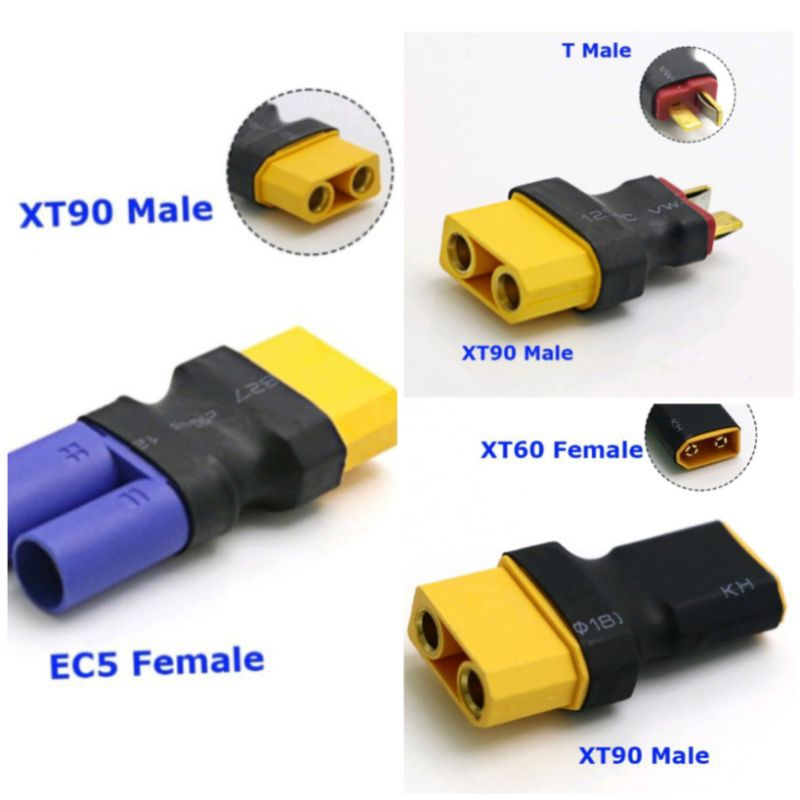 Xt90 Male Female Plug to XT60 , Ec5 , T Converter For RC Battery ESC Female Male | Shopee Malaysia