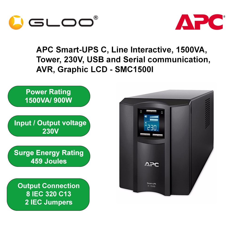 APC Smart-UPS C 1500VA LCD 230V SMC1500I - Black | Shopee Malaysia
