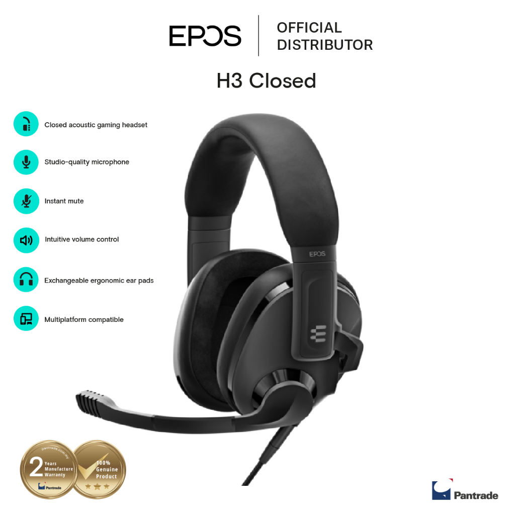 EPOS H3 Closed Acoustic Gaming Headset | Shopee Malaysia
