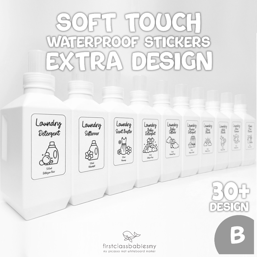 MINIMALIST CLEAN Soft Touch Plastic Waterproof Label Sticker For ...