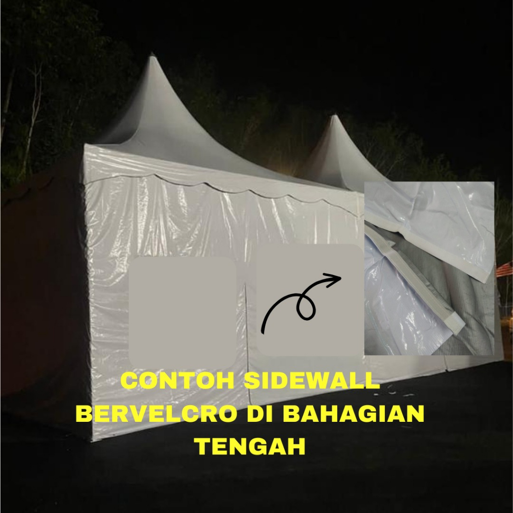 SIDEWALL 20FT X 8FT PLAIN BERVELCRO PVC PENUTUP DINDING KHEMAH | Shopee ...