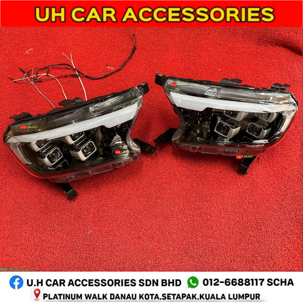 FORD RANGER T7 T8 BUGATTI 4 PROJECTOR LED RUNNING SIGNAL HEADLAMP HEAD ...