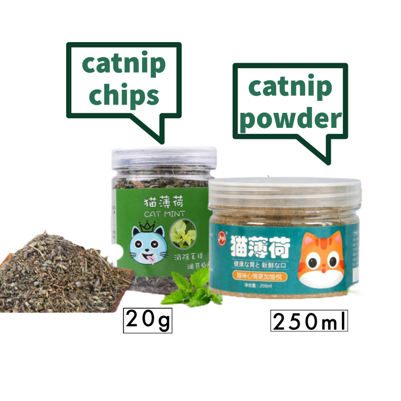 READY STOCK 猫咪薄荷片/猫咪薄荷粉/Catnip Can 250ml/Catnip Chips 20g /Cat Mint ...