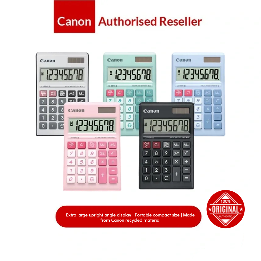 Canon Calculator LS-88HI III 8 Digits/Dual Power/Large Display/Plastic ...