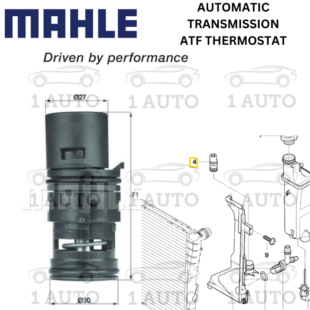 MAHLE GERMANY AUTOMATIC TRANSMISSION ATF OIL COOLER THERMOSTAT BMW E46 ...