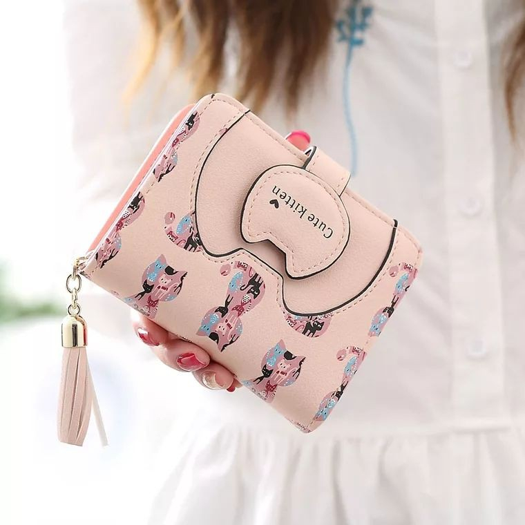 Female Wallet Korean Cute Cat Coin Purse Mini Girls Card Case Dompet ...