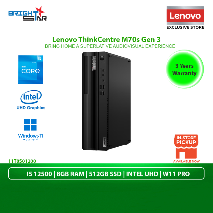 LENOVO ThinkCentre M70s Gen 3 (i5-12500 | 8GB RAM | 256 / 512GB SSD ...