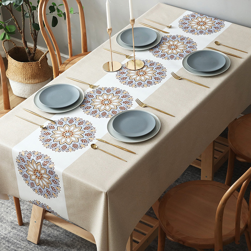 Waterproof Tablecloths, Heavy Duty Oil Proof Spill Proof PVC Table ...
