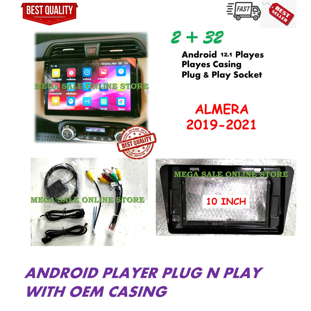 Nissan Almera NEW 2019 - 2021 android player 10 inch with OEM casing ...