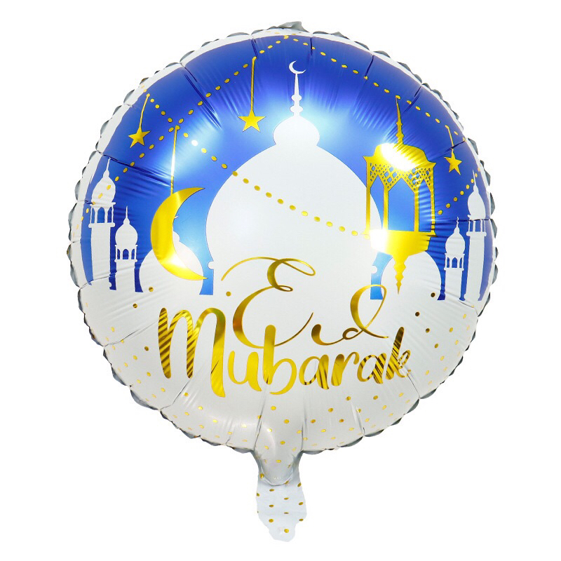 Ramadan Kareem Eid Mubarak Raya Latex Balloons 18Inch Balloon Banner ...