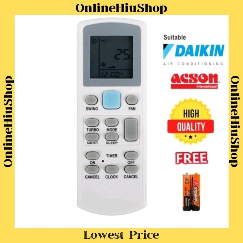 NEW DAIKIN ACSON Aircon Air Conditioner Remote Control ECGS02 ECGS02-i ...