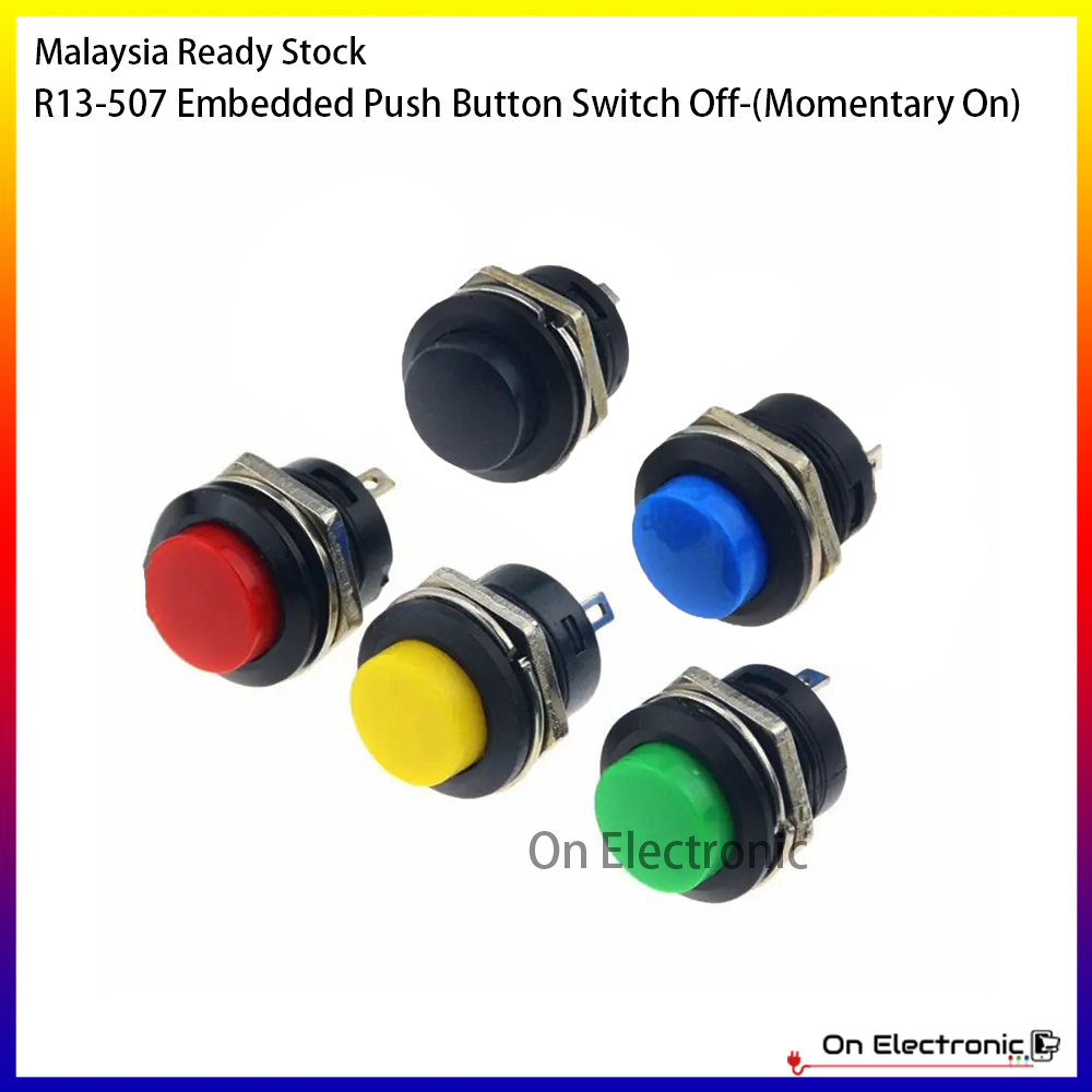 R13-507 (Ms-327) Embedded Push Button Switch Off (Momentary On) 2 Pin ...