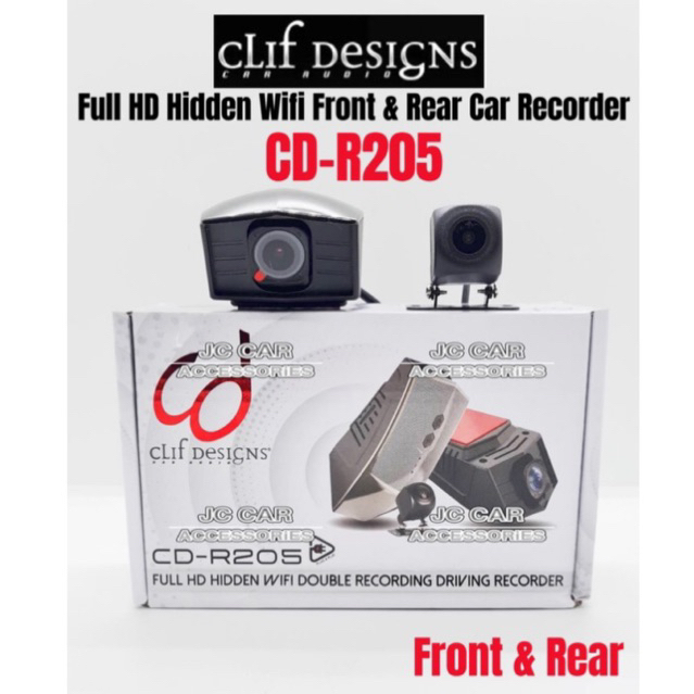 Clif Designs CD-R205 Full HD Hidden Wifi Front & Rear Car Recorder ...
