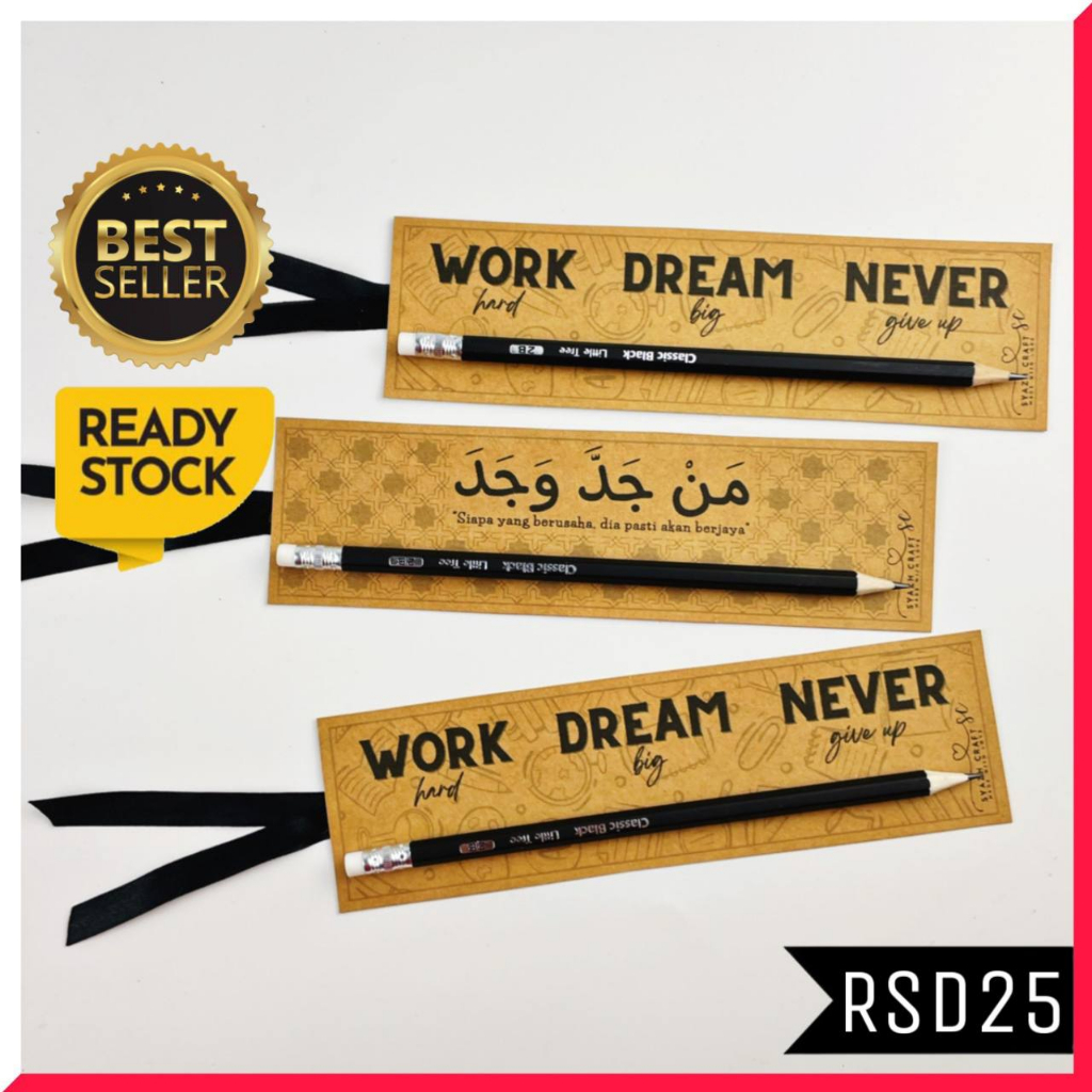(RSD25) 2B Pencil + Bookmark Pensil Penanda Buku Hadiah Pelajar Murid ...