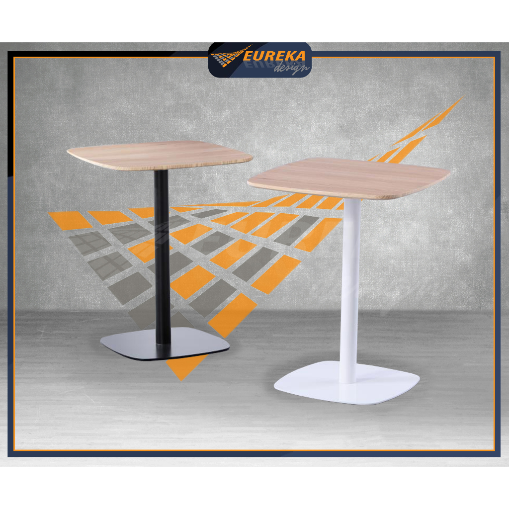 EUREKA 2ft Square Discussion Table Wood Steel Modern / Meja DT320 ...