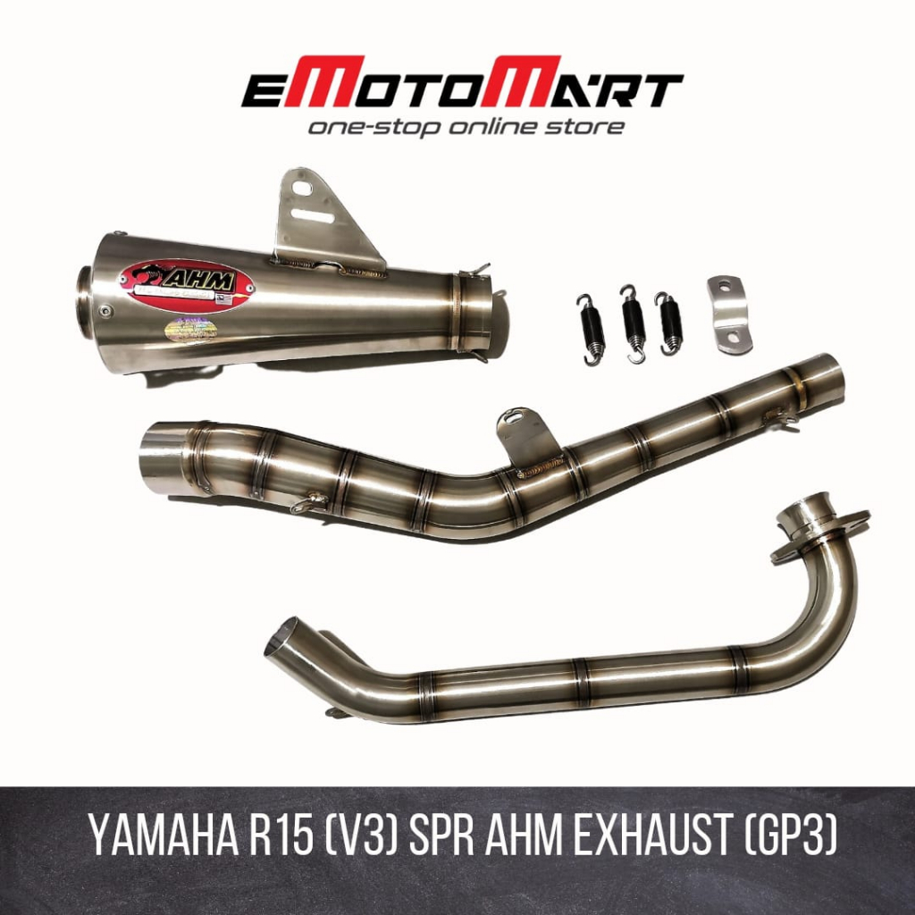 #AHM RACING EXHAUST GP3 SERIES YAMAHA R15 V2 V3 (WITH SILENCER) #READY ...