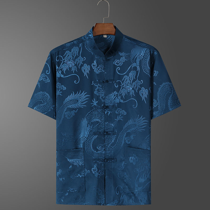 daidai (Ready Stock) 唐装男短袖汉服 Men Samfu Traditional Short Sleeve Cina ...