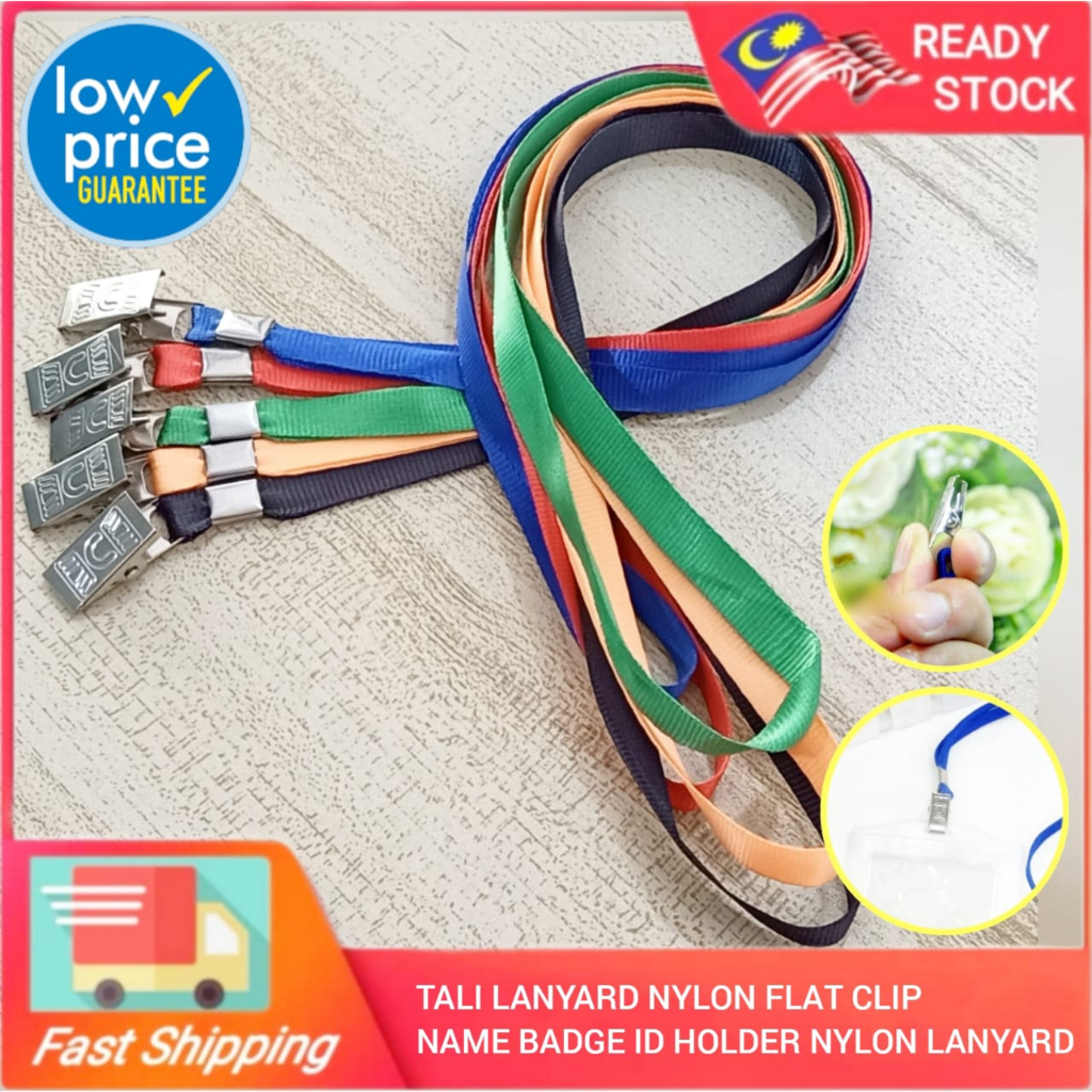 Nylon Lanyard Fancy Clip | Nylon Lanyard Name Badge ID Holder | Tali ...
