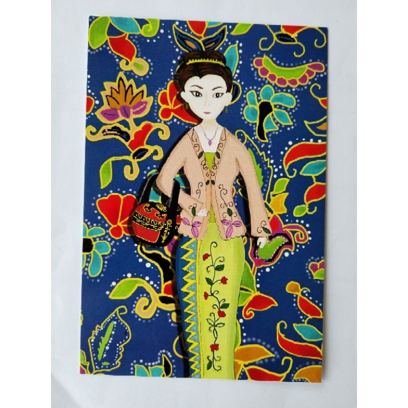 Malaysia postcard - nyonya drawing | Shopee Malaysia