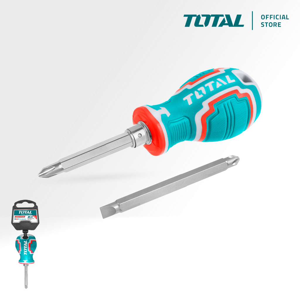 TOTAL 2 in 1 Screwdriver, Size: PH2 + SL6, Length: 75mm, Thickness: 6 ...