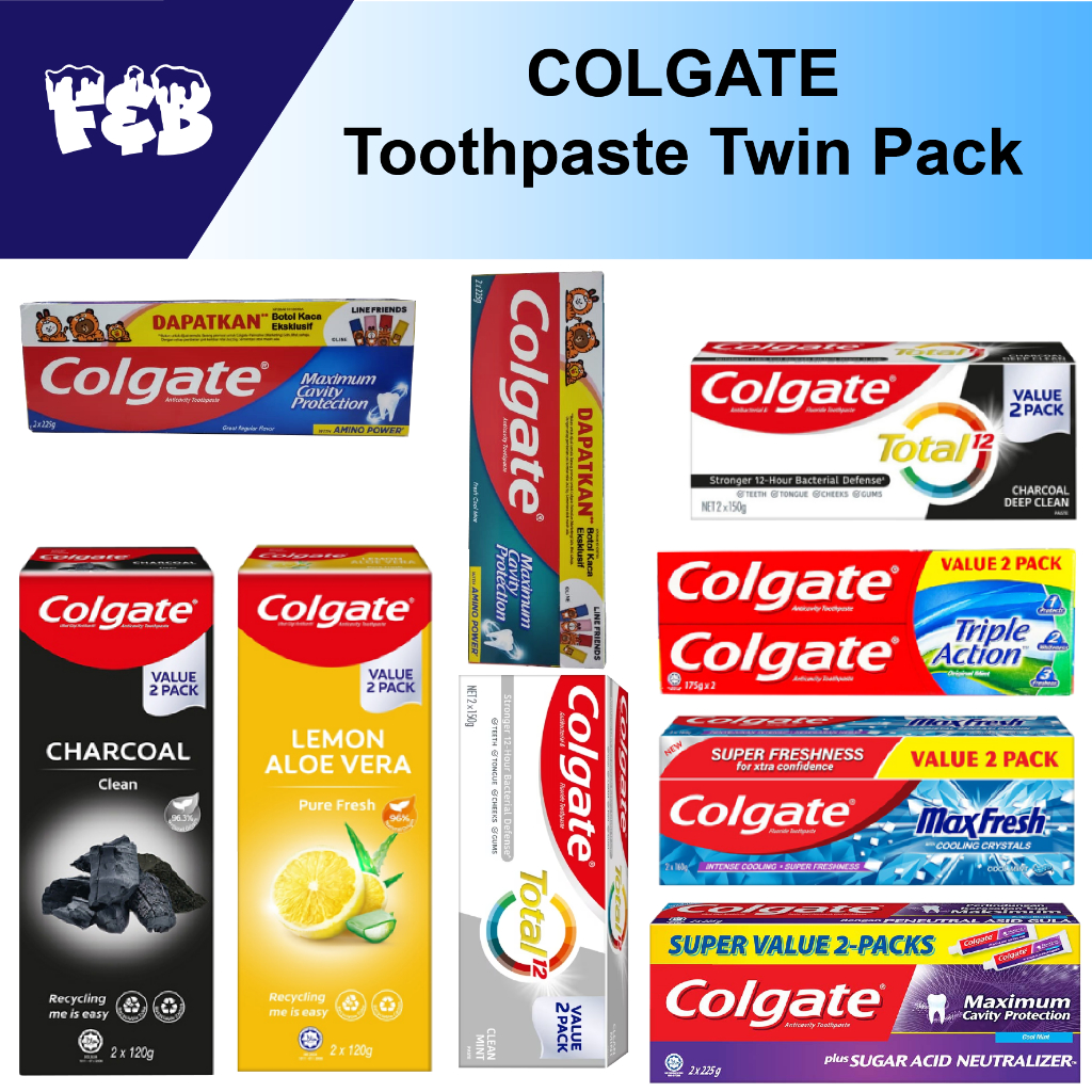 *COLGATE Toothpaste TwinPack (Charcoal 120g/ Lemon Aloe Vera 120g ...