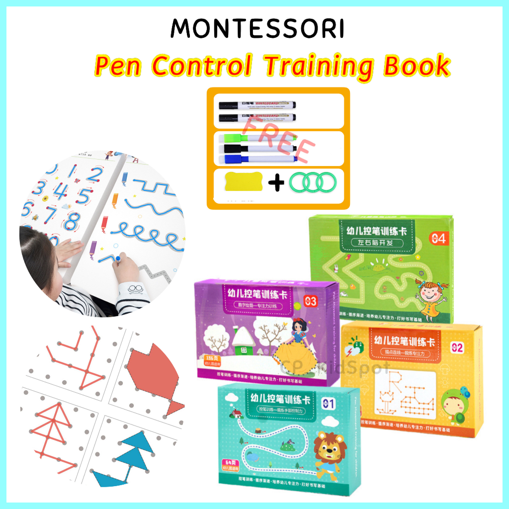 Kid Magical Tracing Workbook with Erasable Pen Control Drawing Thinking ...