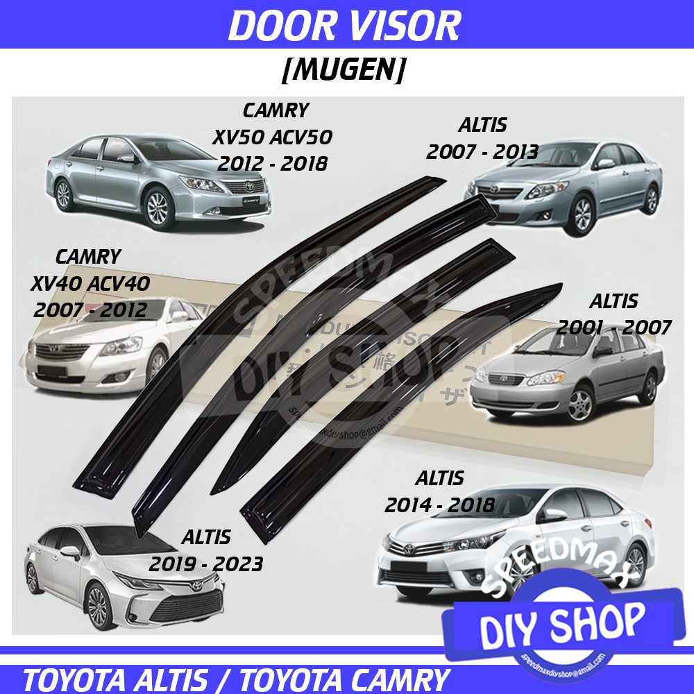 Toyota Altis Camry Door Visor Mugen 2002 2003 2004 2007 2008 2009 2012 ...