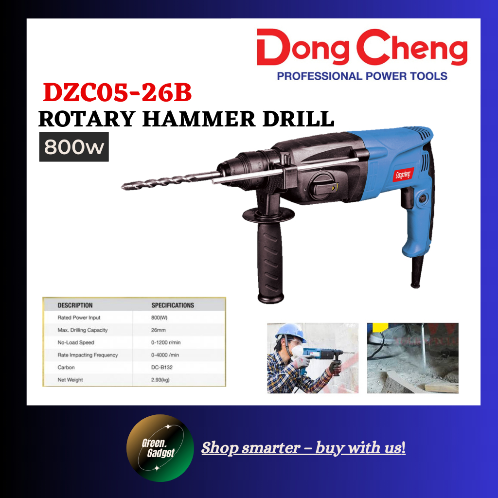 Dongcheng Rotary Hammer Drill 800W 3 IN 1 DZC05-26B (26MM) Power Tool ...